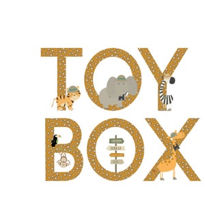 TOY BOX Sticker, Safari Animal Theme, Vinyl Sticker, Jungle Nursery ...