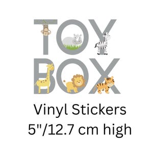 TOY BOX Sticker, Safari Animal Theme, Vinyl Sticker, Jungle Nursery ...