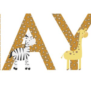 Personalised Name Stickers, Jungle Animal Theme Name, Stick on Vinyl ...