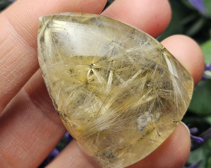 Rutile Hematite Stars in Quartz Palm Stone - Rutile Star - Golden ...