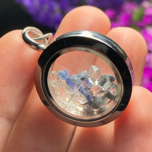 Benitoite Pendant RARE Crystal Benitoite Crystal Herkimer Diamond ...