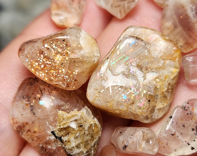 Rainbow Lattice Sunstone - Rainbow Lattice - Polished Sunstone ...