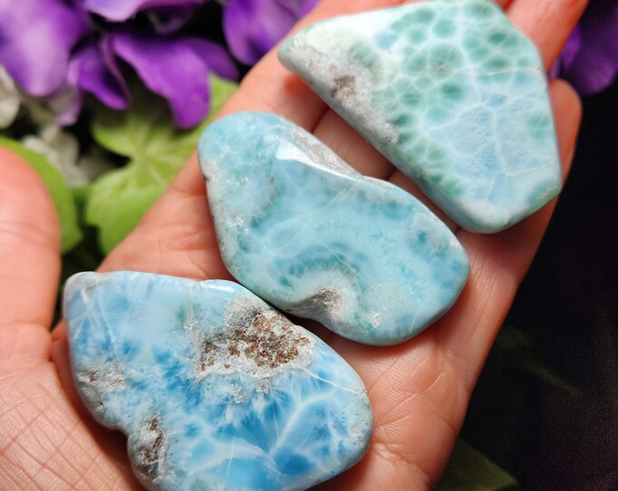 Larimar Slice / XL Larimar Crystal / Blue Larimar / Polished Larimar / Larimar Stone / Larimar ...