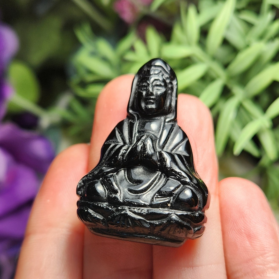 Obsidian Goddess Carving Kwan Yin Statue Tara Statue Kwan Yin Black ...