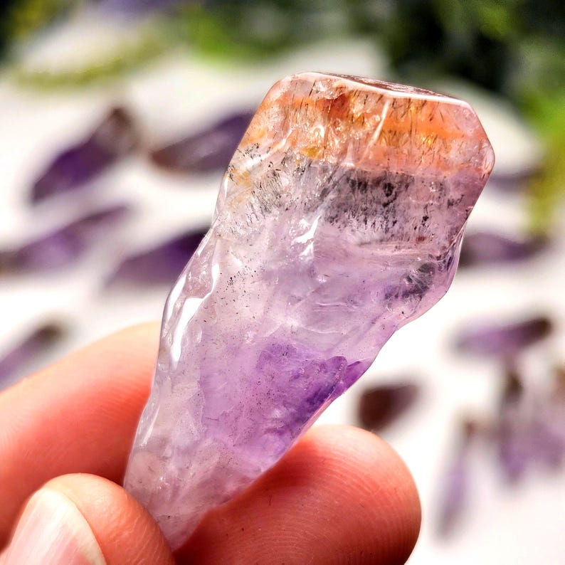 Polished Amethyst Cacoxenite - Melody Stone - Tumbled Stones ...