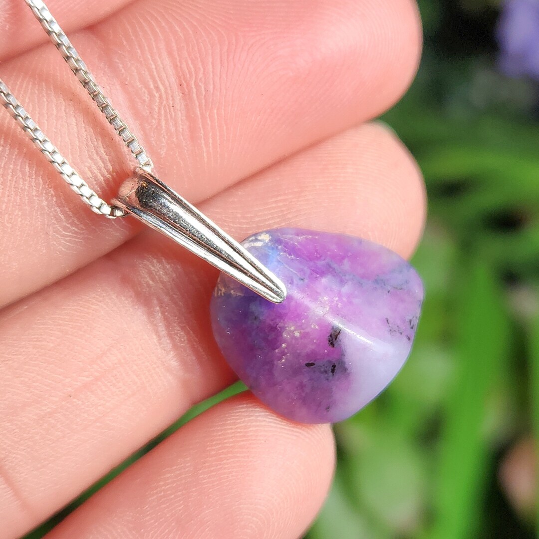 Gel Sugilite & Blue Richterite Pendant Sugilite Necklace Sugilite ...