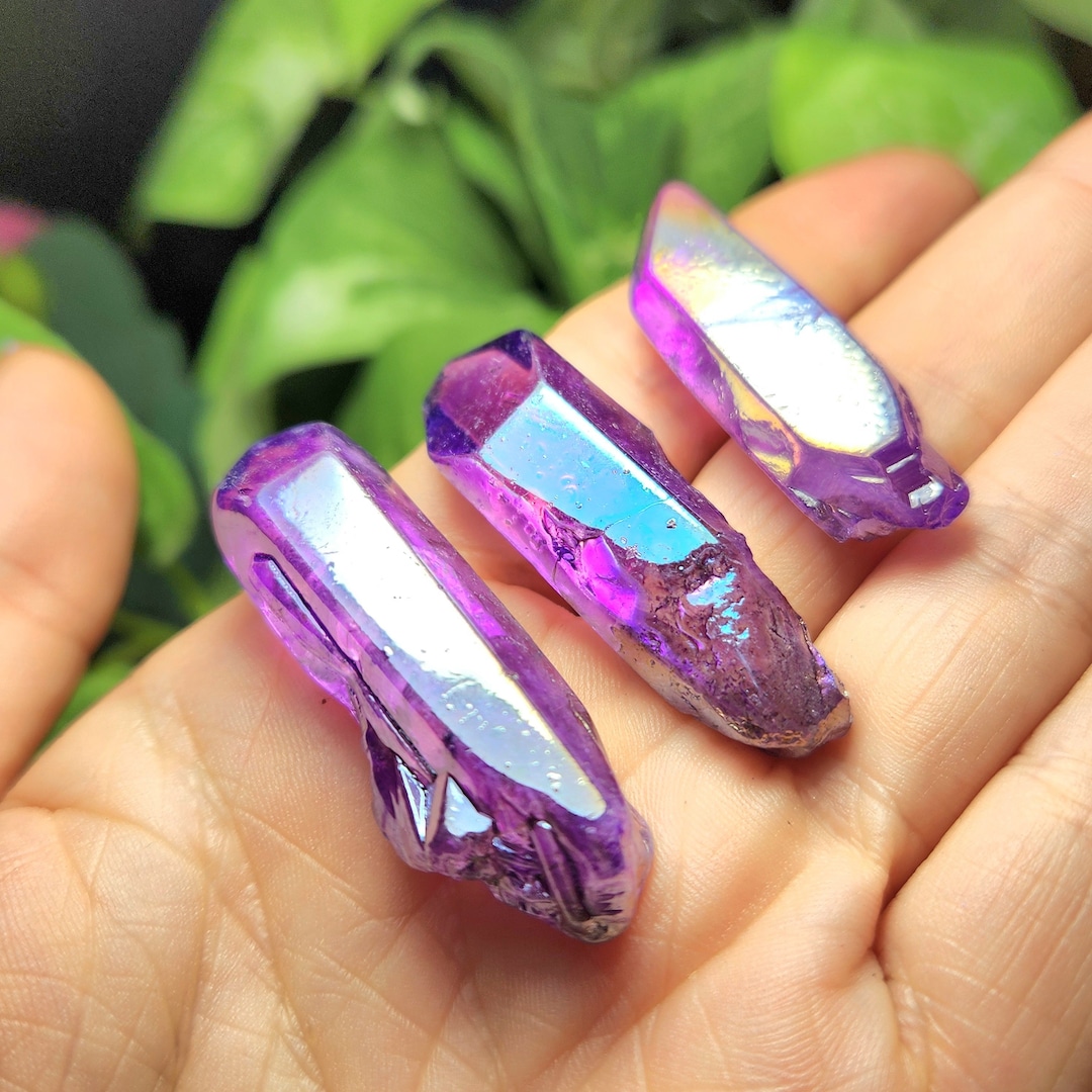 Purple Aura Quartz Rainbow Aura Quartz Aura Quartz Crystals Aura Quartz ...