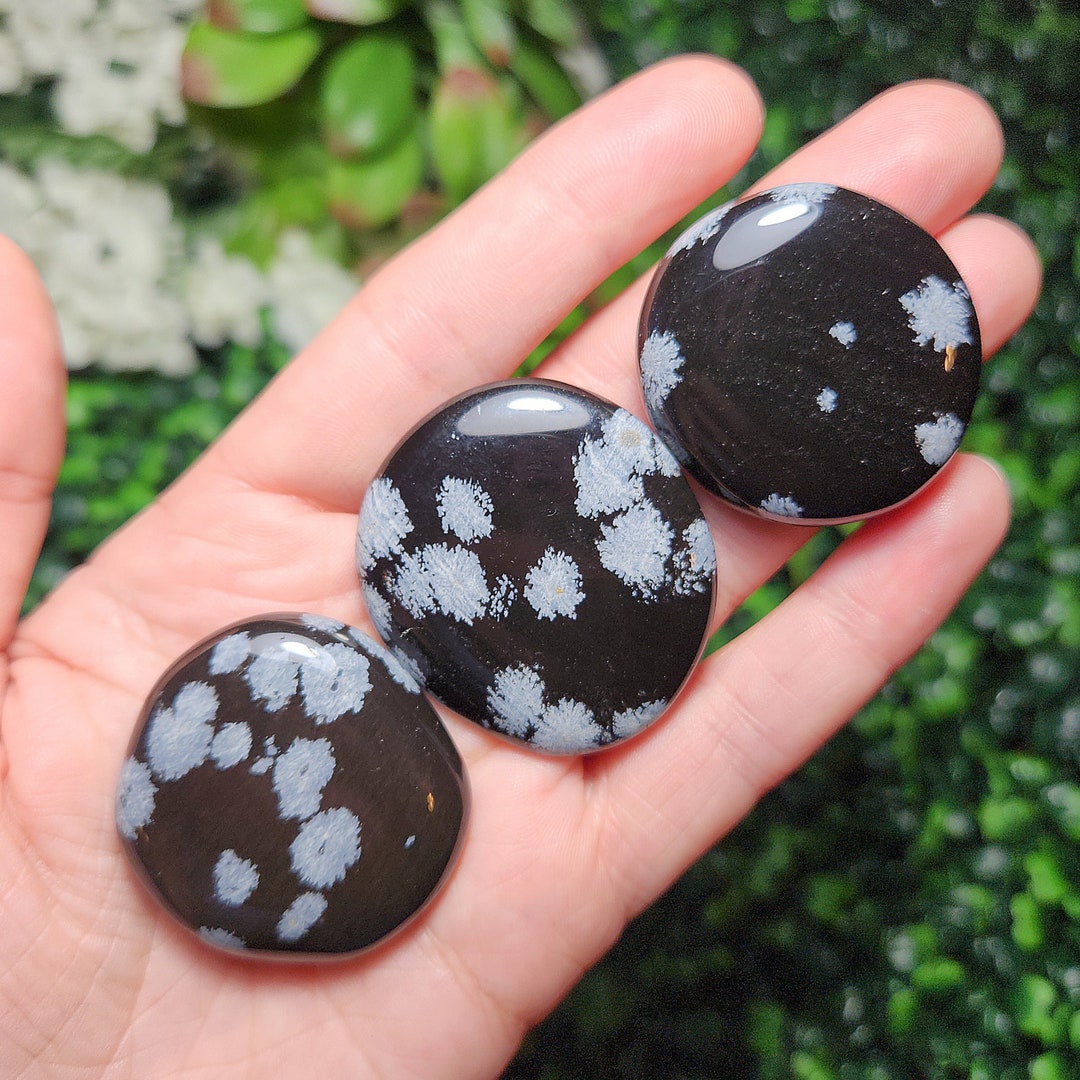 Snowflake Obsidian Palm Stone - Obsidian Crystal - Snowflake Obsidian ...