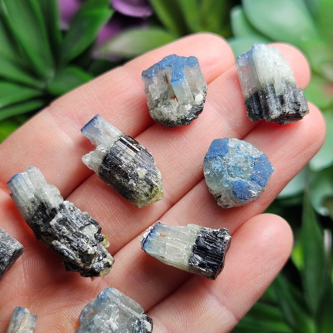 Blue Cap Tourmaline - RARE Tanzanian Tourmaline - Blue Tourmaline - Raw ...