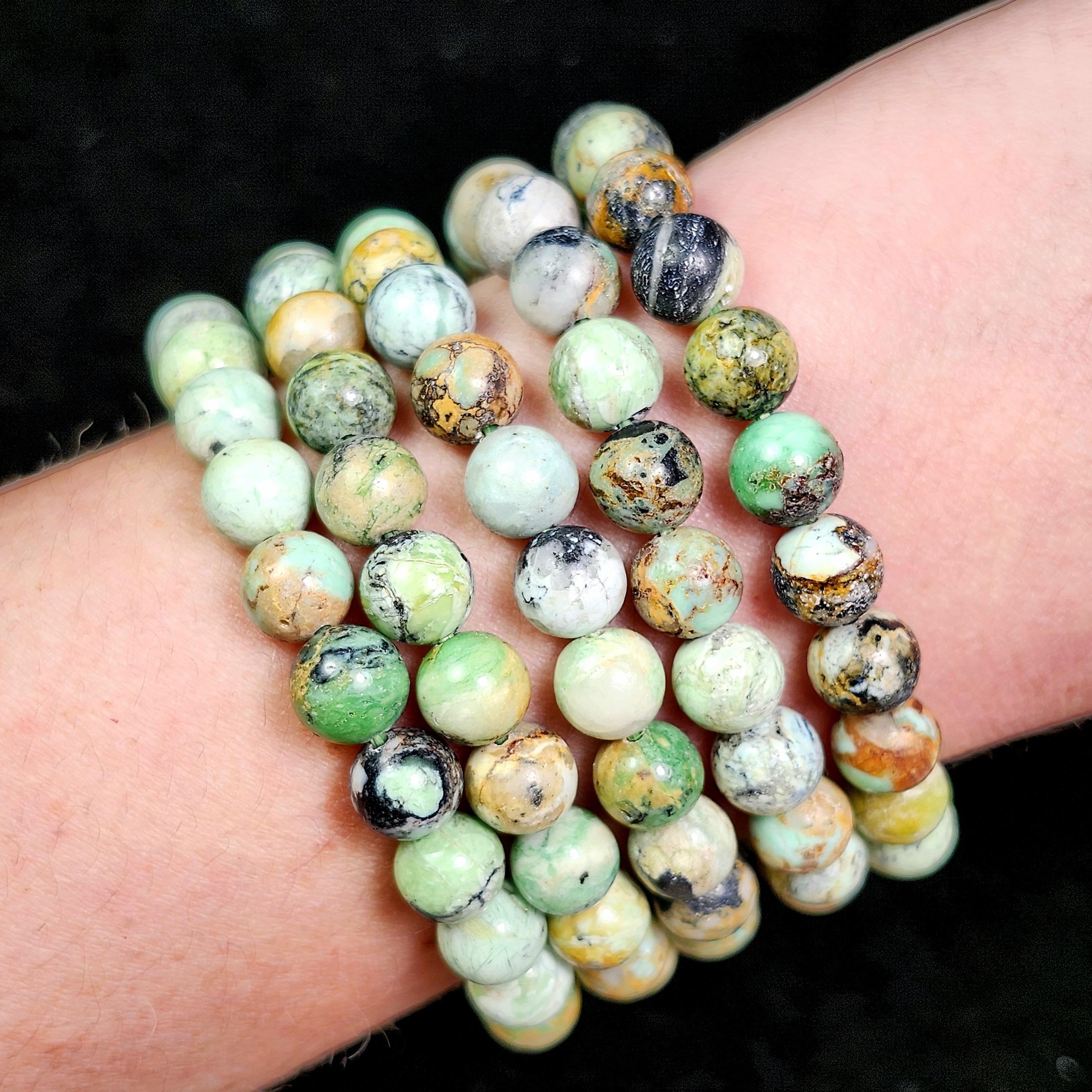 Variscite Bracelet - Variscite Jewelry - Variscite Bead Bracelet ...