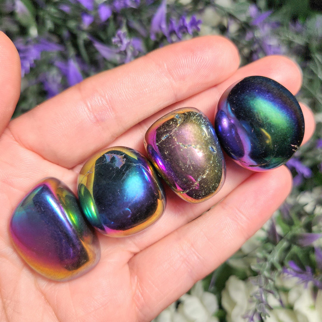 Titanium Aura Rose Quartz - Tumbled Rose Quartz - Titanium Rose Quartz ...