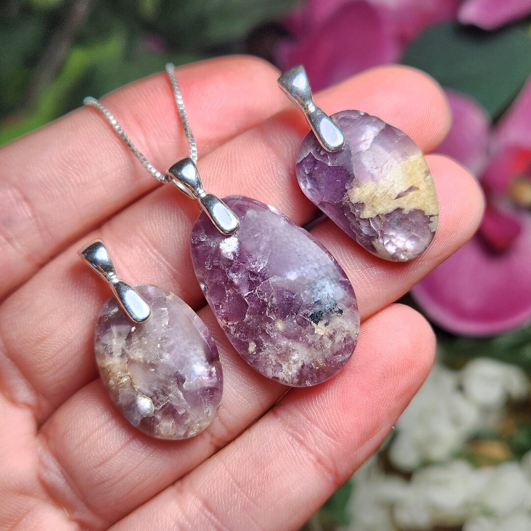 Lepidolite Pendant - Lepidolite Crystal - Lepidolite Necklace ...