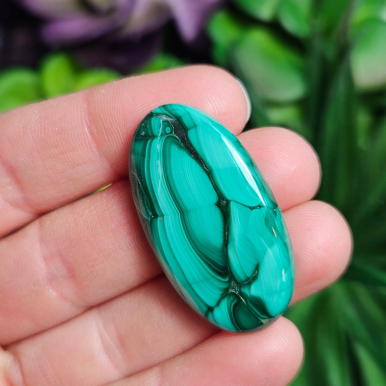 Malachite Crystal Cabochon - Polished Malachite - Natural Malachite ...