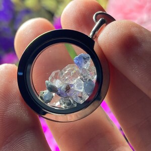 Benitoite Pendant RARE Crystal Benitoite Crystal Herkimer Diamond ...