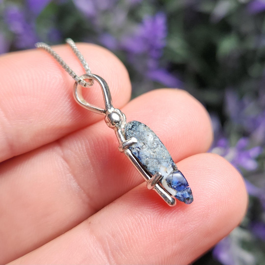 Benitoite Pendant - RARE Crystal - Benitoite Necklace - Benitoite ...