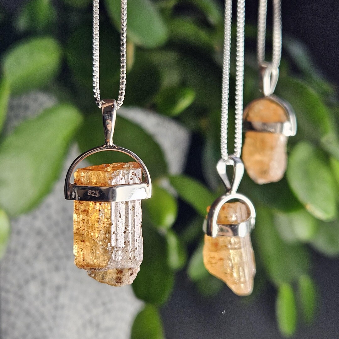 Golden Topaz Pendant Imperial Topaz Topaz Necklace Topaz Jewelry Topaz ...
