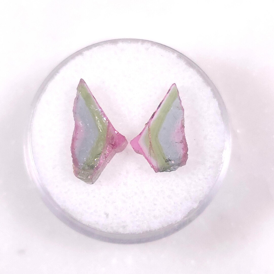 Watermelon Tourmaline Butterfly Wings: Crystal Slices Pair - Etsy