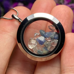 Benitoite Pendant RARE Crystal Benitoite Crystal Herkimer Diamond ...