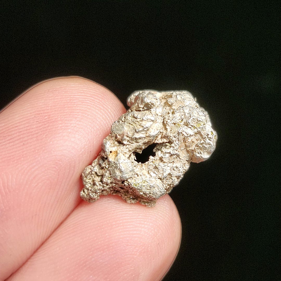 Native Silver Nugget 2.7g With Natural HOLE From Michigan USA - Silver ...