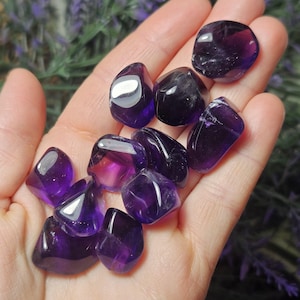 Violet Zambian Amethyst Tumbled Stone: Polished Indigo Amethyst Crystal ...