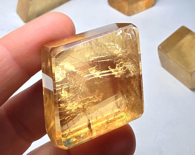 Golden Optical Calcite Crystal - AAA Golden Calcite - Iceland Spar ...