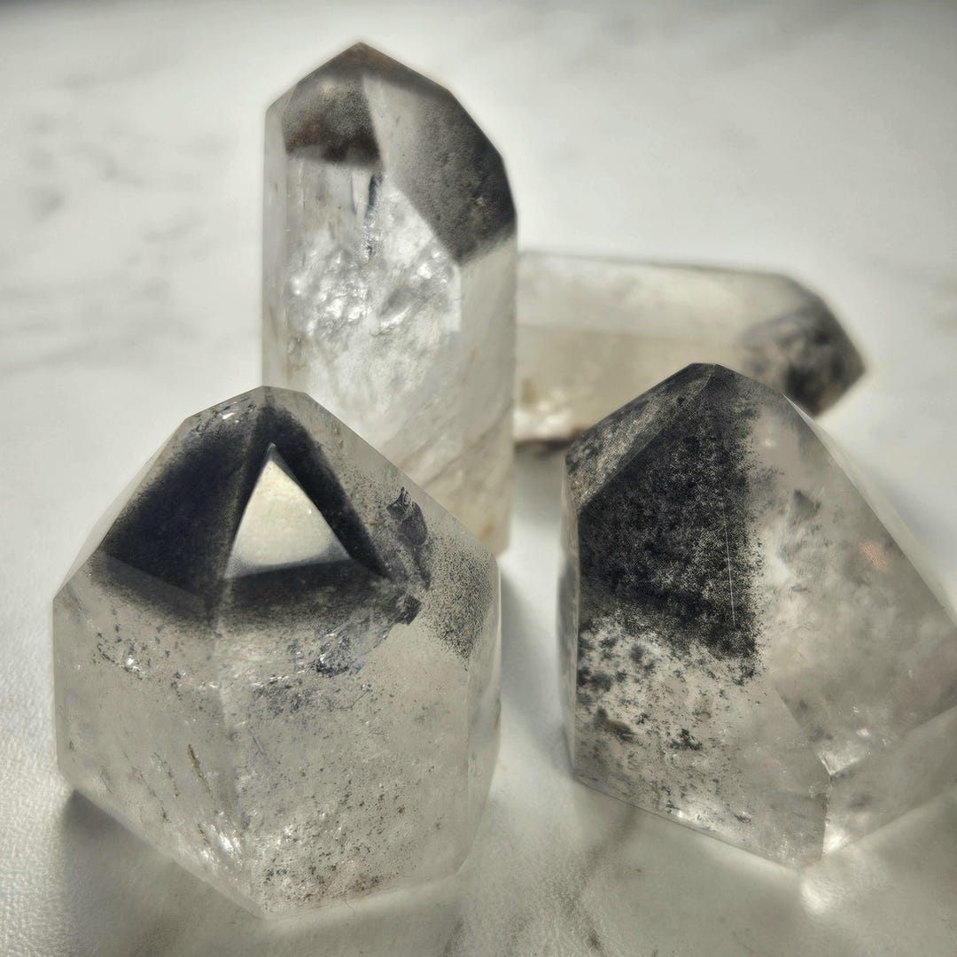 Grey Lithium Quartz Towers Brazilian Polished Quartz Phantom Crystal ...