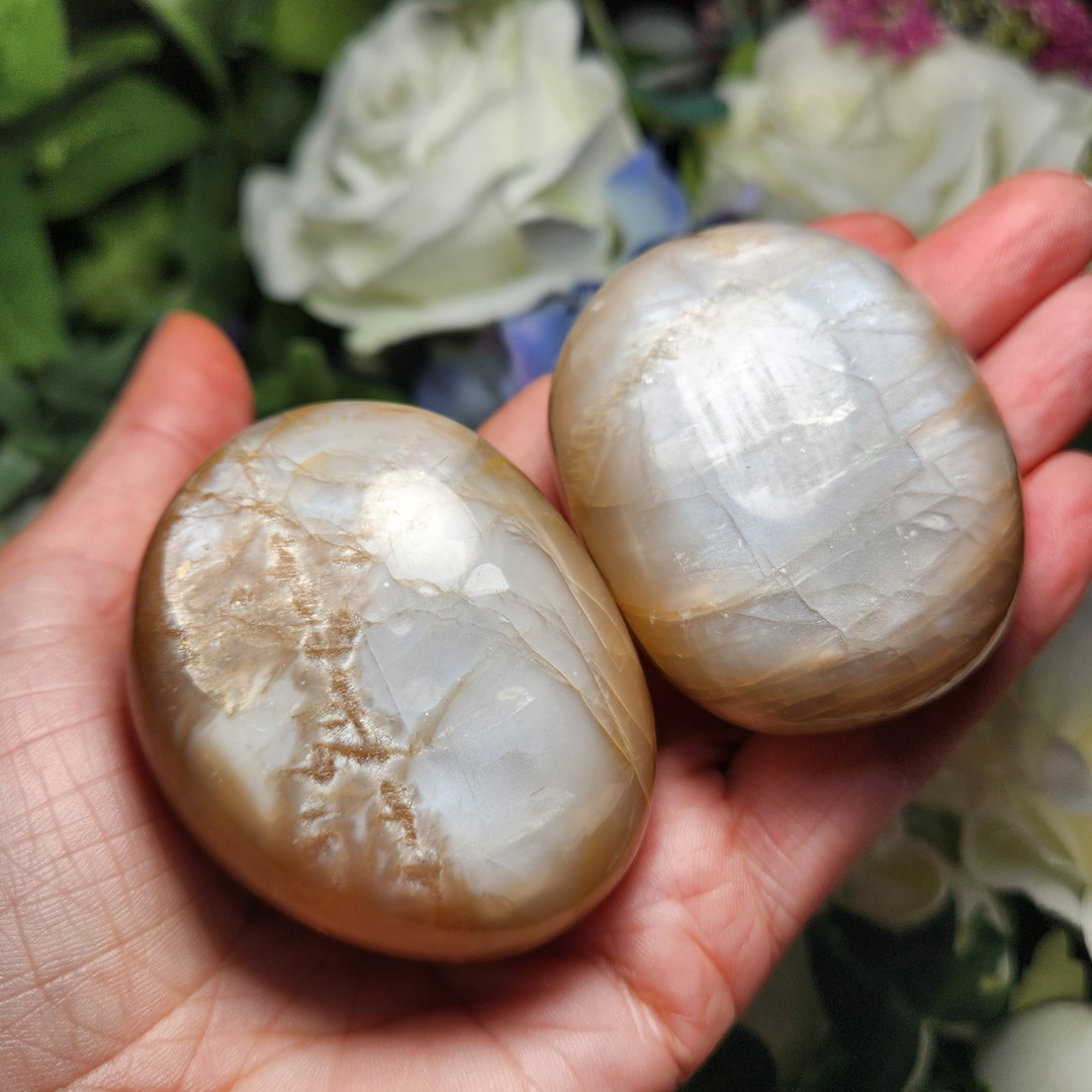 Moonstone Palm Stone Moonstone Crystal Polished Moonstone Chocolate ...