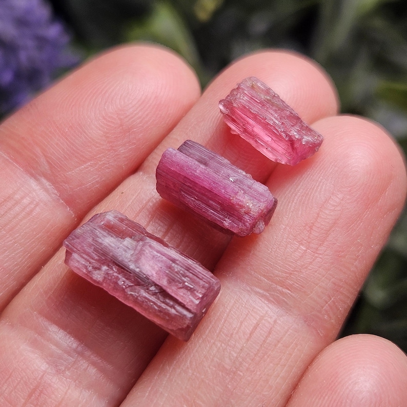 Natural Pink Tourmaline Crystal With Striations, Raw Raspberry Pink ...