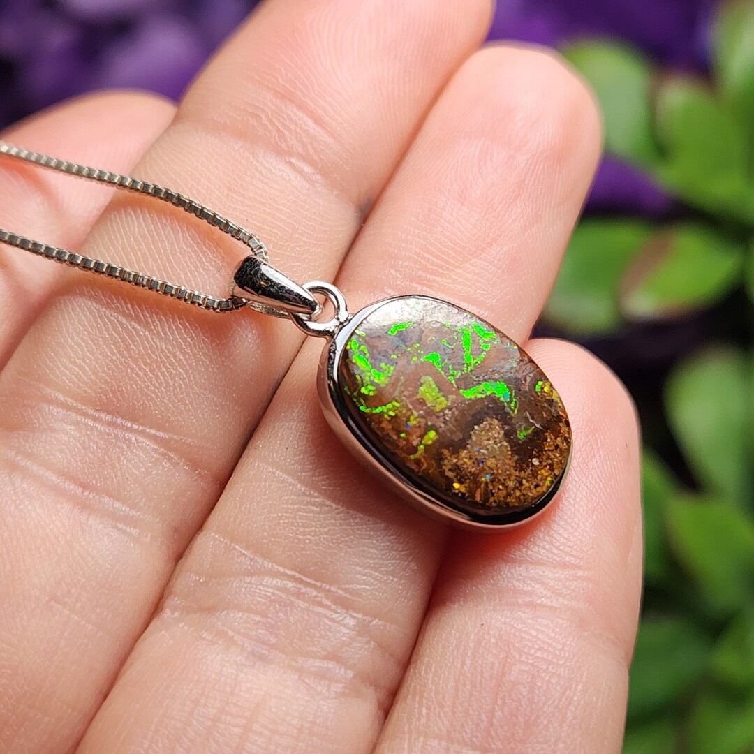 Boulder Opal Pendant / Boulder Opal / Opal Necklace / Opal Jewelry ...