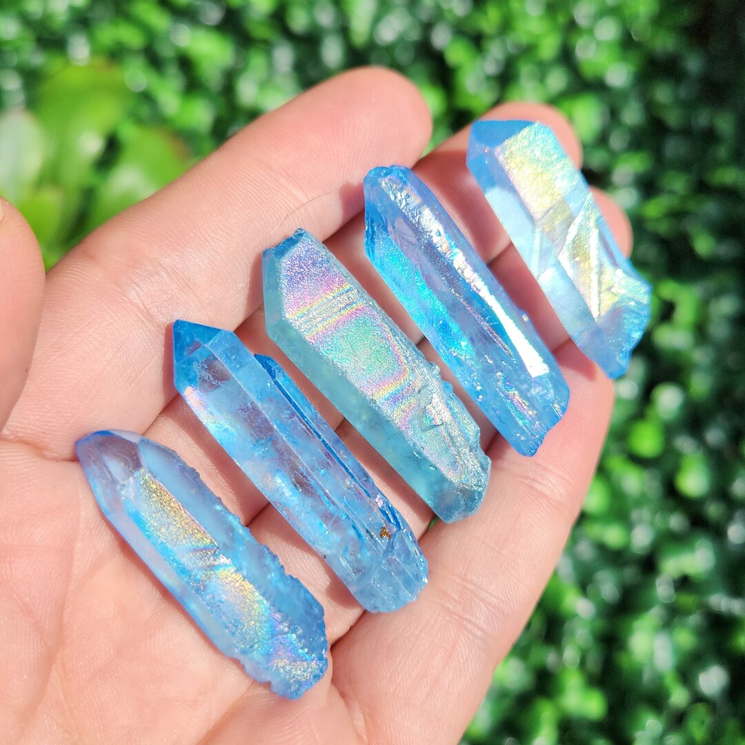 Aqua Aura Quartz - Aura Quartz Point - Blue Aura Quartz - Aqua Aura ...