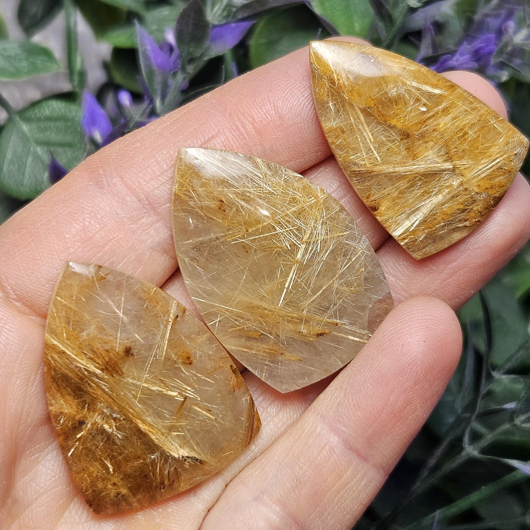 AAA Golden Rutilated Quartz Polished Rutilated Quartz Clear Quartz Gold ...