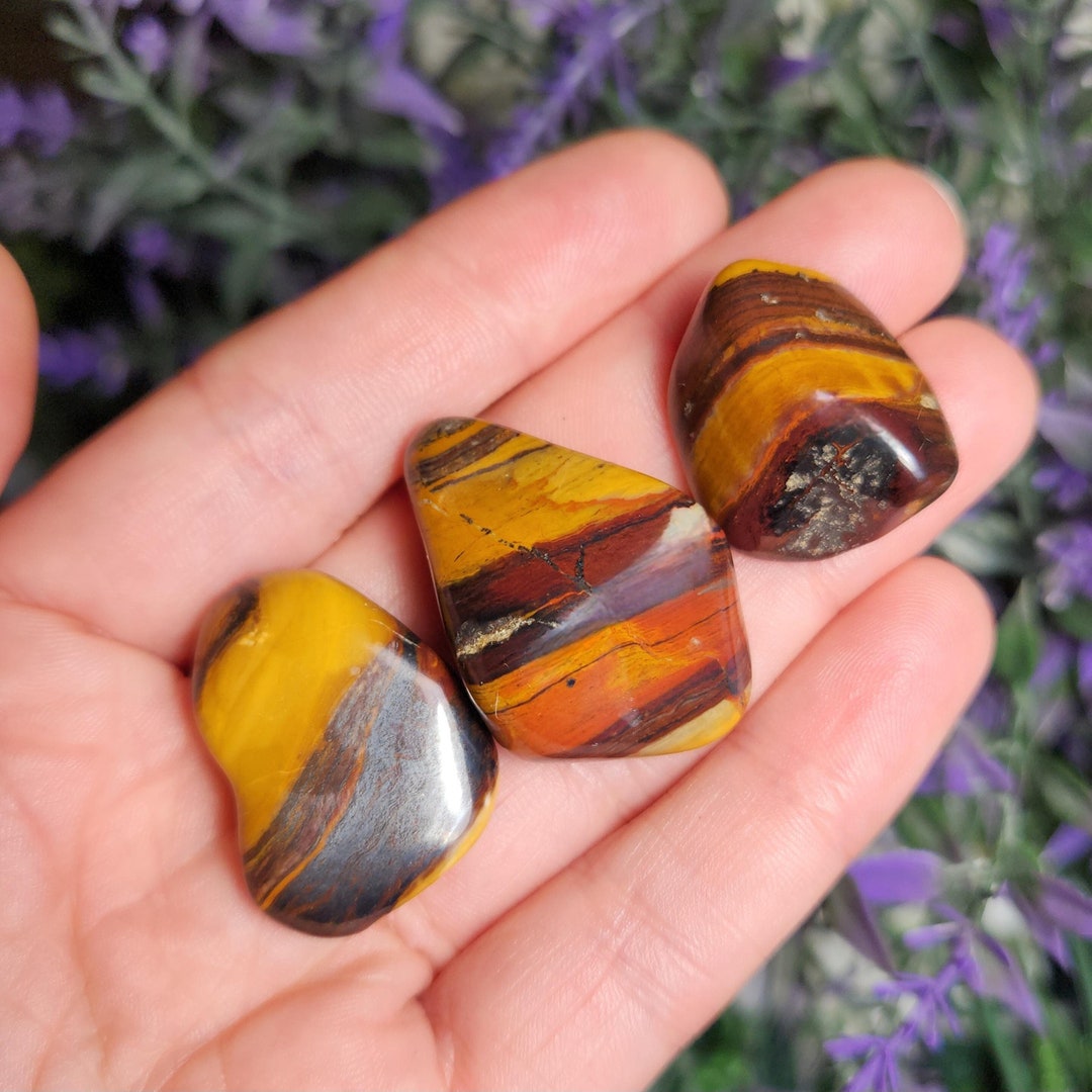 Mugglestone Tumble Stone: Tiger Iron, Sunset Jasper - Etsy