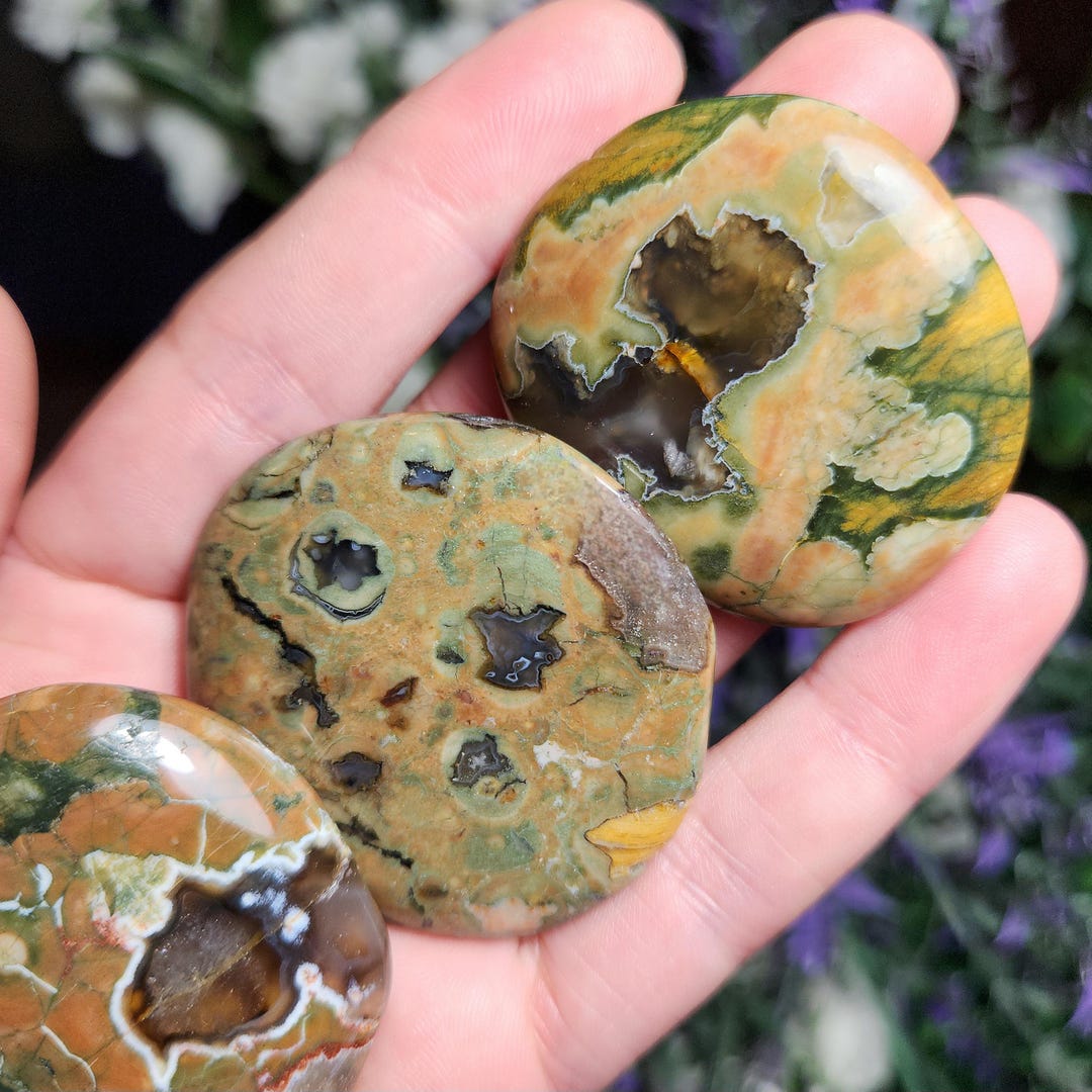 Polished Rainforest Jasper Stone: Mossy Green Rhyolite Crystal - Etsy