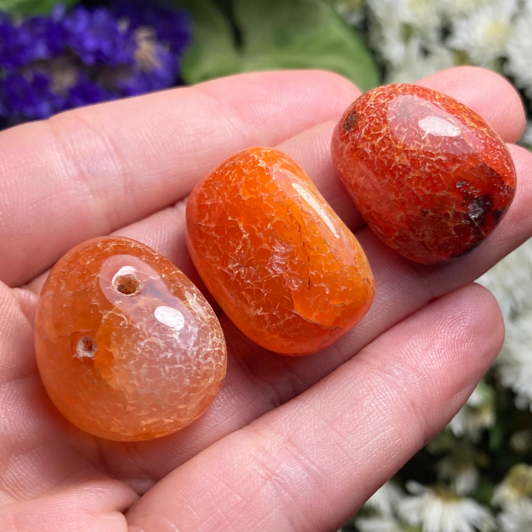 Snakeskin Carnelian Crystal / Tumbled Carnelian / Snakeskin Agate / Polished Carnelian ...