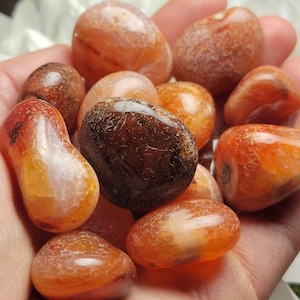Snakeskin Carnelian Crystal - Tumbled Carnelian - Snakeskin Agate ...