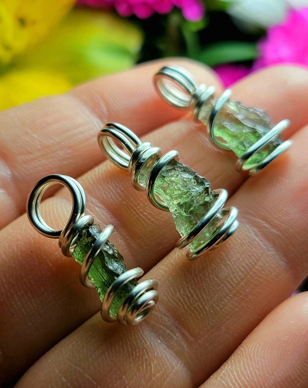 Genuine Moldavite Pendant: Sterling Silver Moldavite Necklace - Etsy