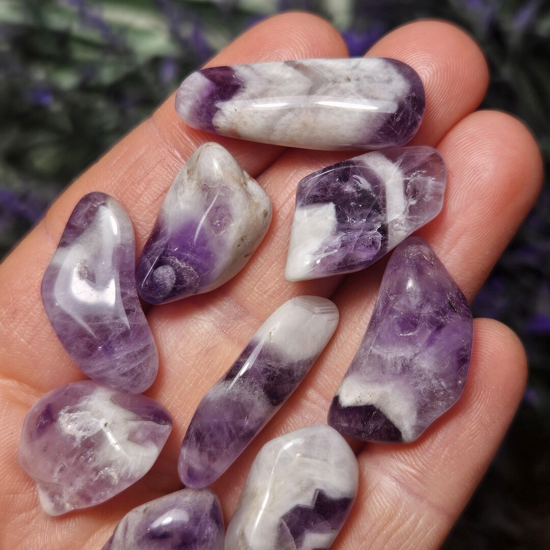 Tumbled Chevron Amethyst Crystal: February Birthstone - Etsy