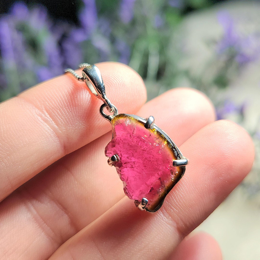 Watermelon Tourmaline Pendant - Watermelon Tourmaline Jewelry - Green ...