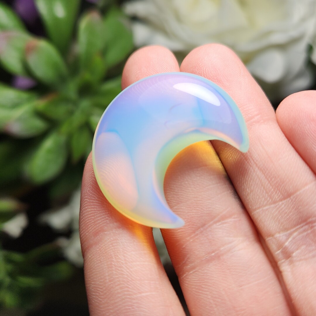 Opalite Moon - Opalite Carving - Moon Crystal - Opalite Crystal - Opalite Stone - Moon Carving ...