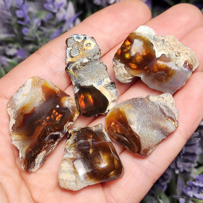 Mexican Fire Agate Specimen, Polished Natural Fire Agate From Mexico - Etsy