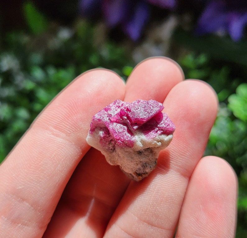 UV Reactive Ruby Crystal Specimen: Rough Ruby Stone in Matrix - Etsy