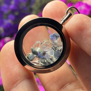 Benitoite Pendant RARE Crystal Benitoite Crystal Herkimer Diamond ...