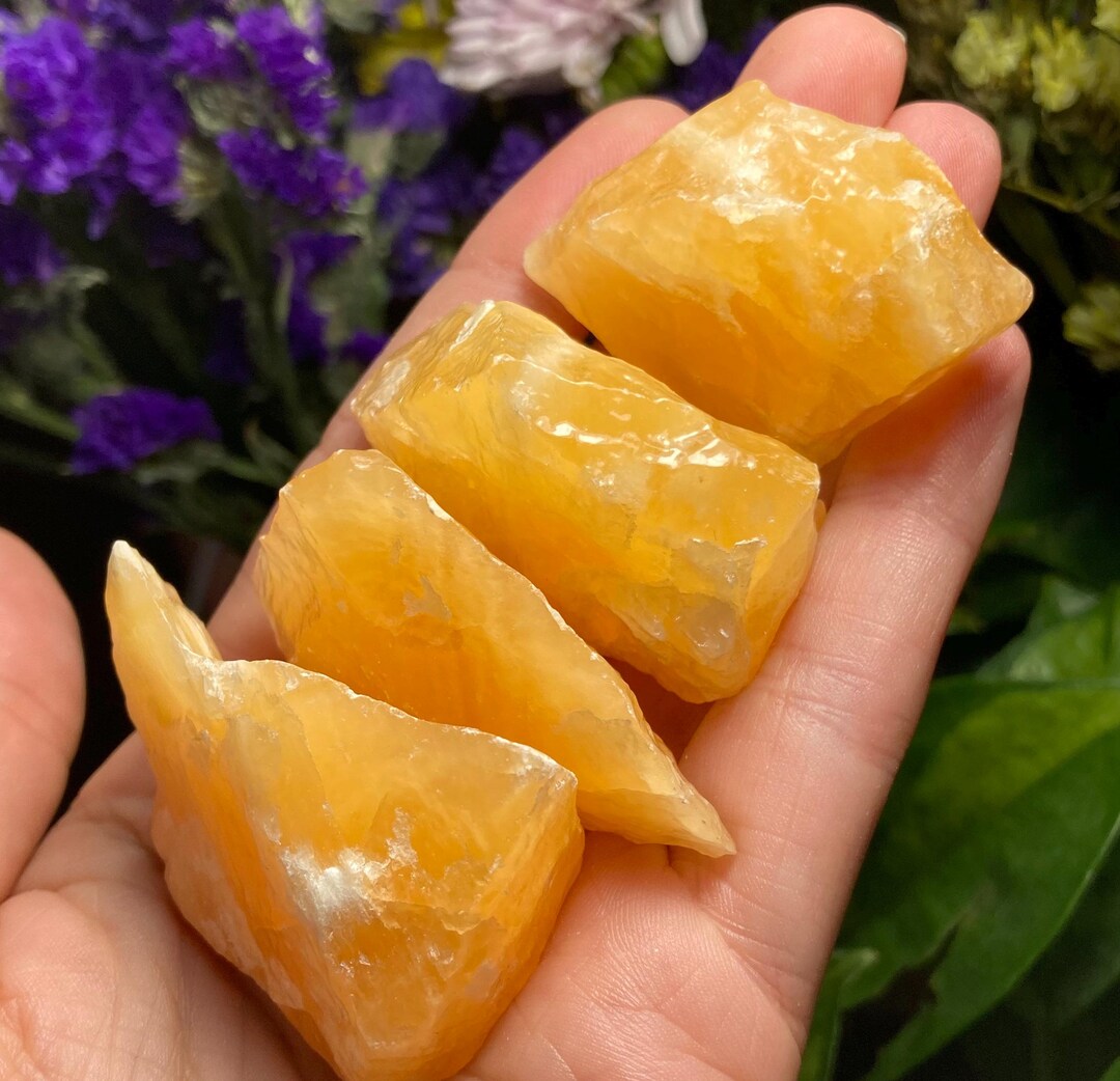 Orange Calcite Crystal - Raw Orange Calcite - Orange Calcite Stone ...