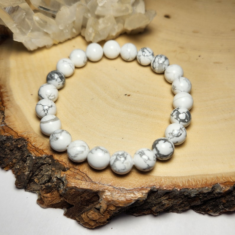 Howlite Bracelet - Crystal Bracelet - Howlite Crystal - Howlite Jewelry ...