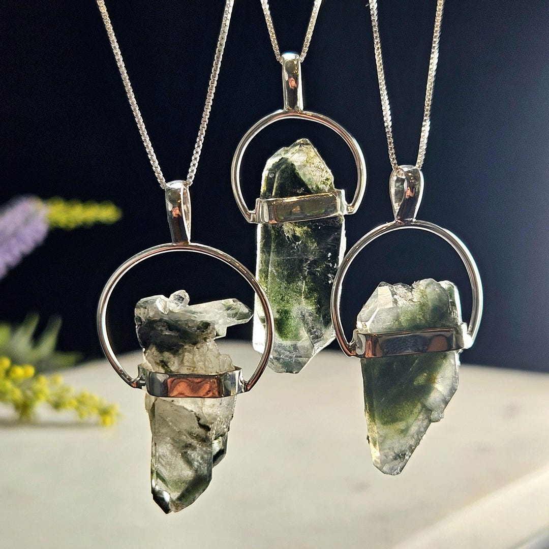 Himalayan Green Phantom Pendant - Sacred Green Phantom Quartz ...