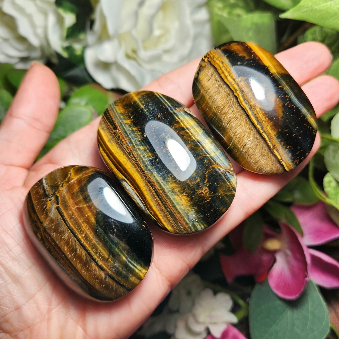 Tiger's Eye Palm Stone / Tigers Iron / Tigers Eye Stone / Tiger's Eye ...