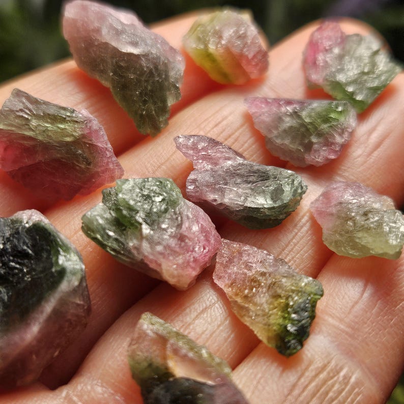 Watermelon Tourmaline Crystal, Choose Your Size, Brazilian Raw ...