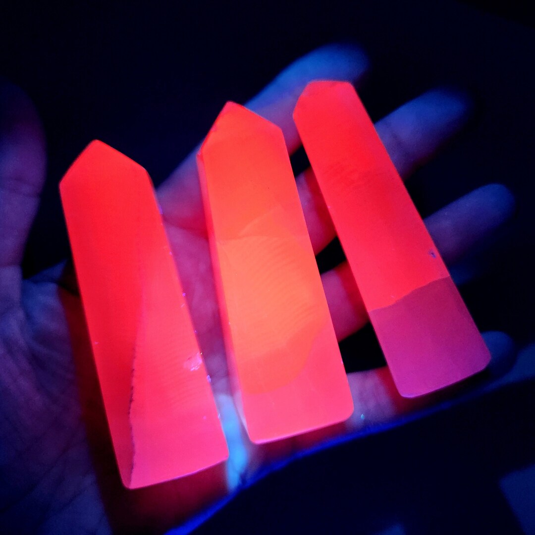 Pink Calcite Tower - Mangano Calcite - UV Reactive - Pink Calcite ...
