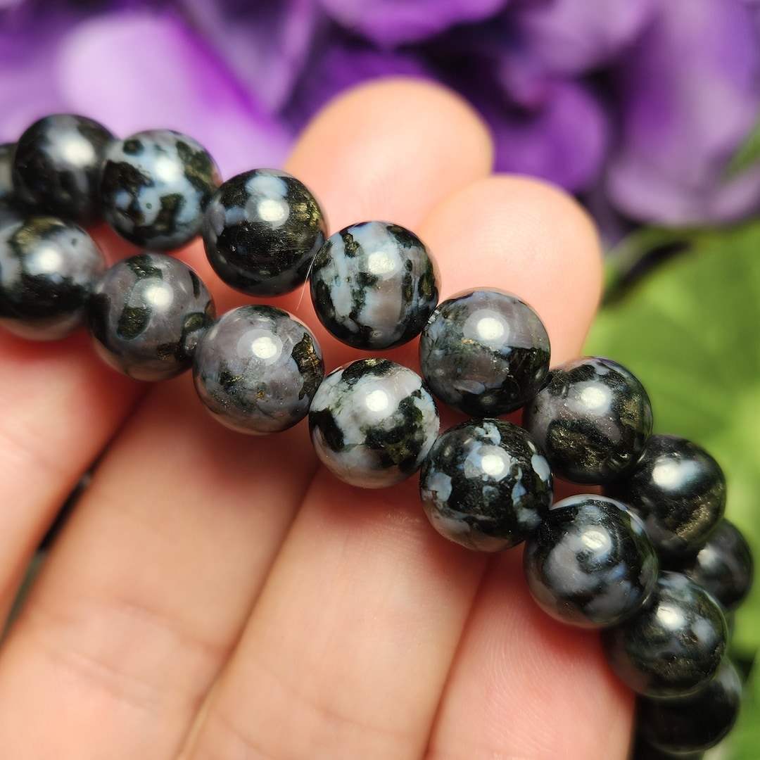 Mystic Merlinite Bracelet - Indigo Gabbro Beads - Mystic Merlinite ...