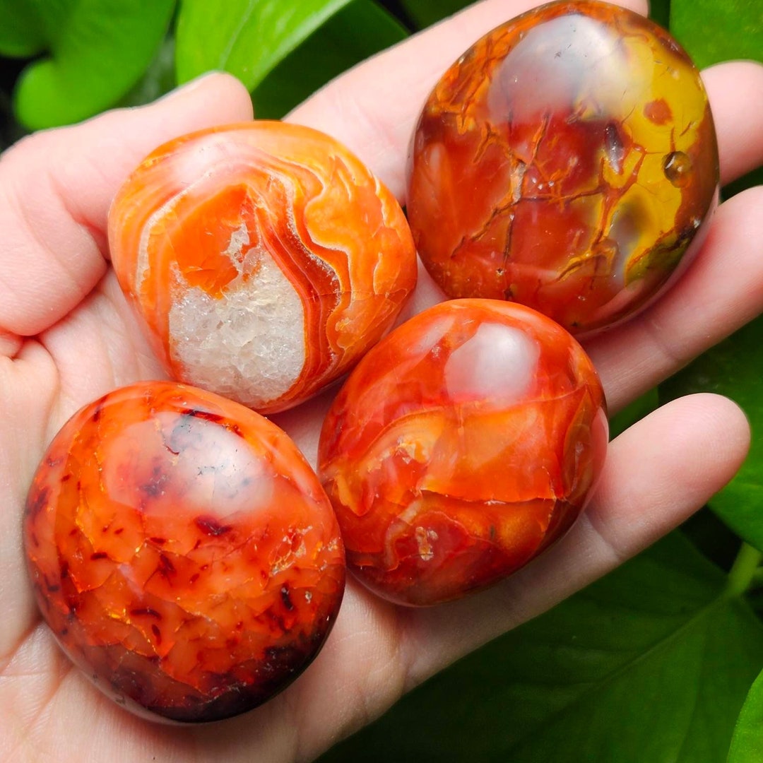 Carnelian Palm Stone - Carnelian Polished - Tumbled Carnelian - AA ...